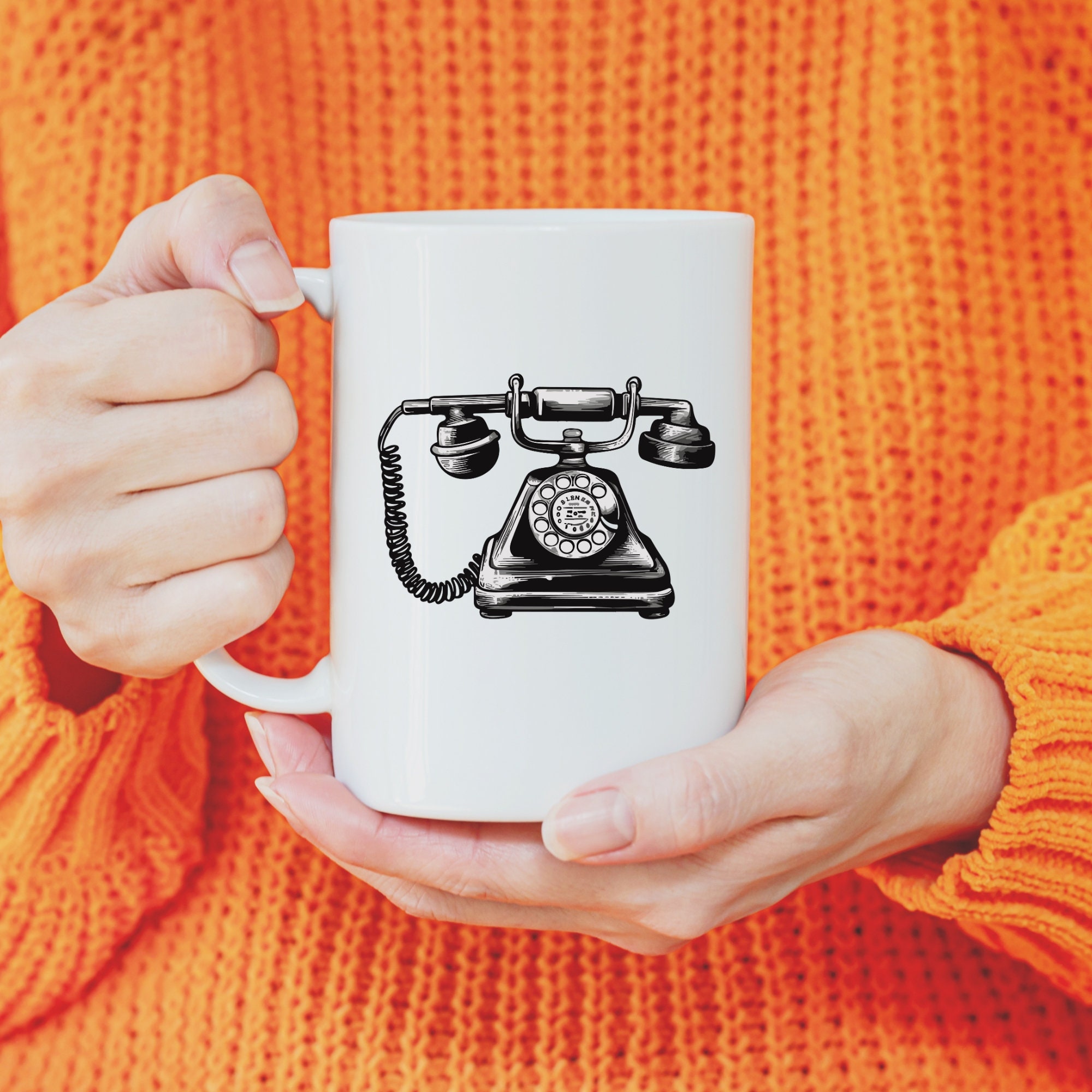 Rotary Dial Telephone SVG Vintage Designs Black and White - Etsy