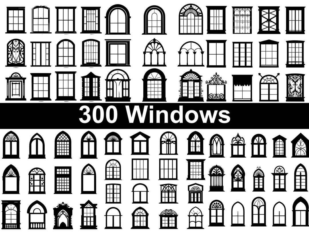 Window SVG Bundle, Window Dxf, Window Png, Window Eps, Window Vector, Window Cut Files,window ...