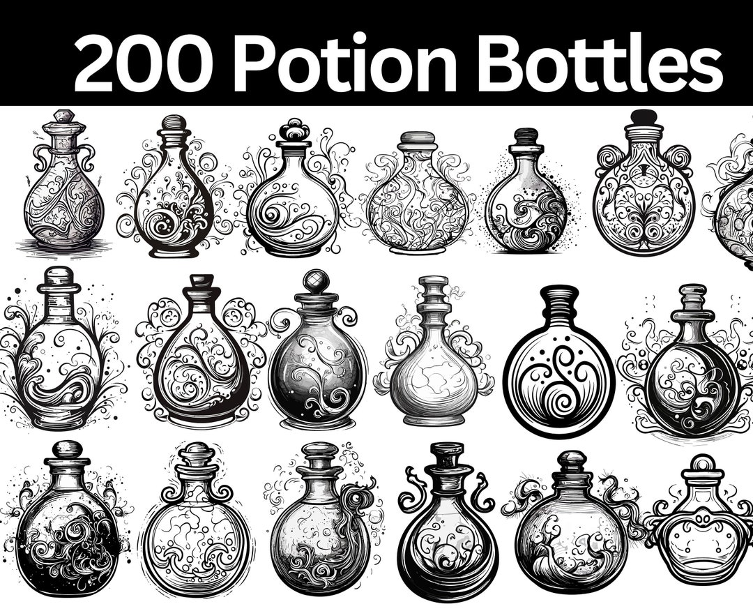 200 Potion Bottles Stamps Potion Bottles Stamps PNG - Etsy