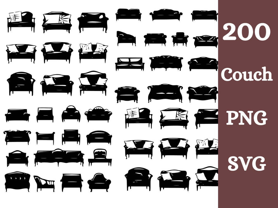 Couch Svg Bundle, SVG Files for Cricut, Couch Cut File, Furniture Svg ...