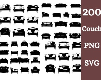 Couch Svg Bundle, SVG Files for Cricut, Couch Cut File, Furniture Svg ...