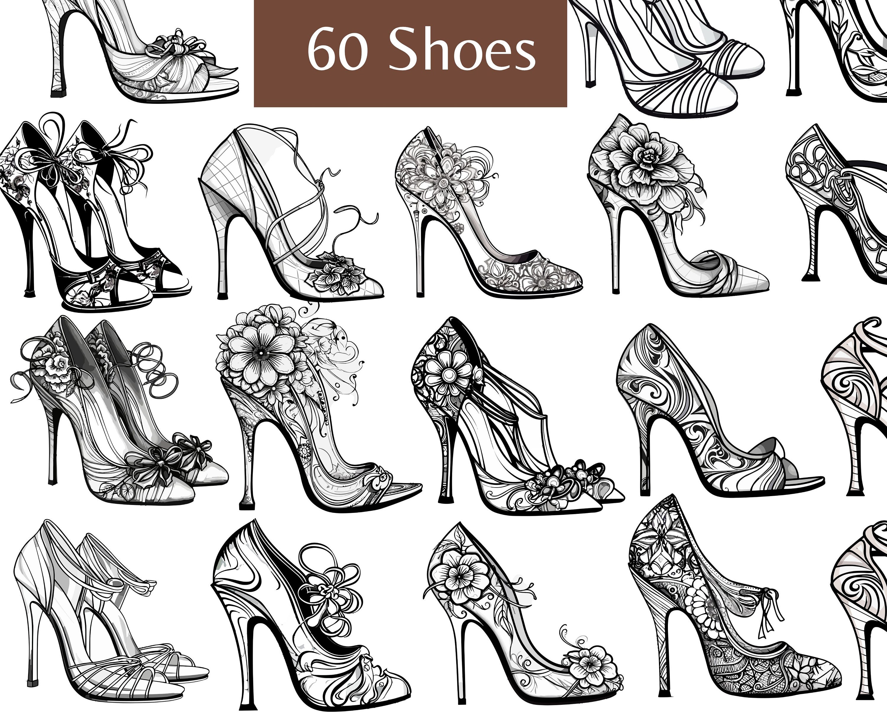 Draw Shoes High Heels