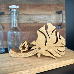 Rose in Thick Wood, Standing Decor, Scroll Saw Pattern, Digital - Etsy