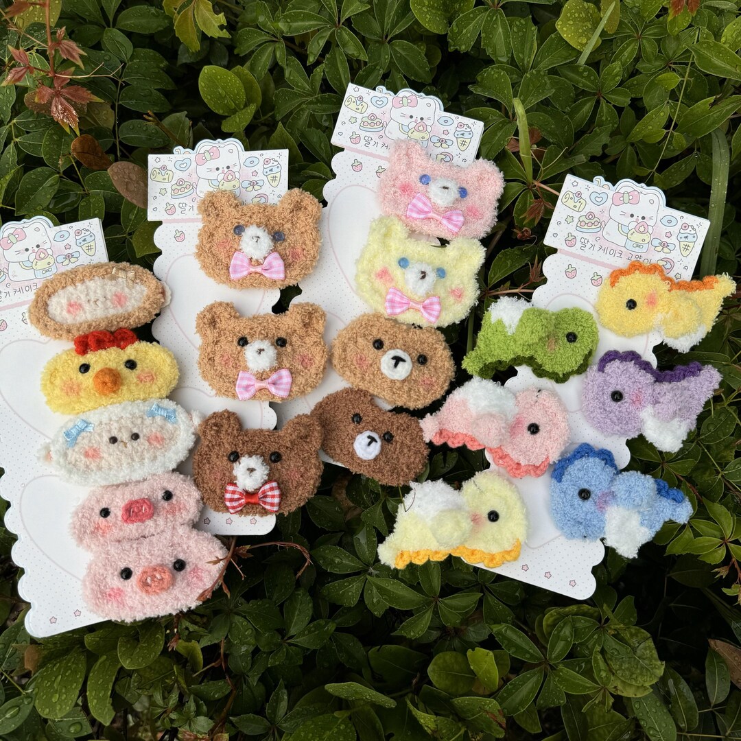 Handmade Crochet Hair Clips,cute Animal Hair Clips, Handmade Barrettes ...