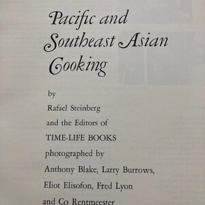 Pacific and South East Asian Cooking; 208 Pages; 1970; Foods of the ...