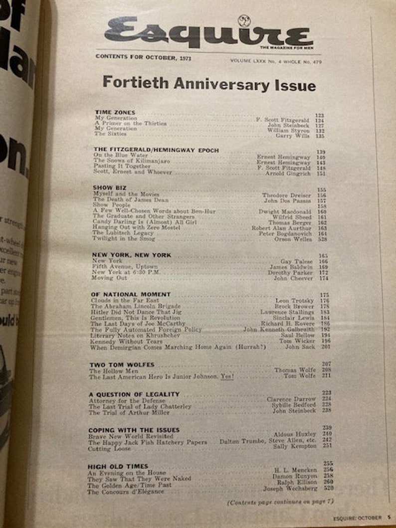 Esquire Magazine 40th Anniversary Issue (1973) and 50th Anniversary ...