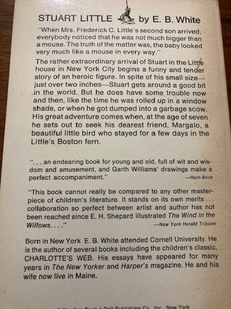 Stuart Little by E.B. White 1973 131 Pages Classic Children's Book ...