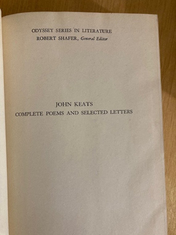 Complete Poems And Selected Letters Of John Keats