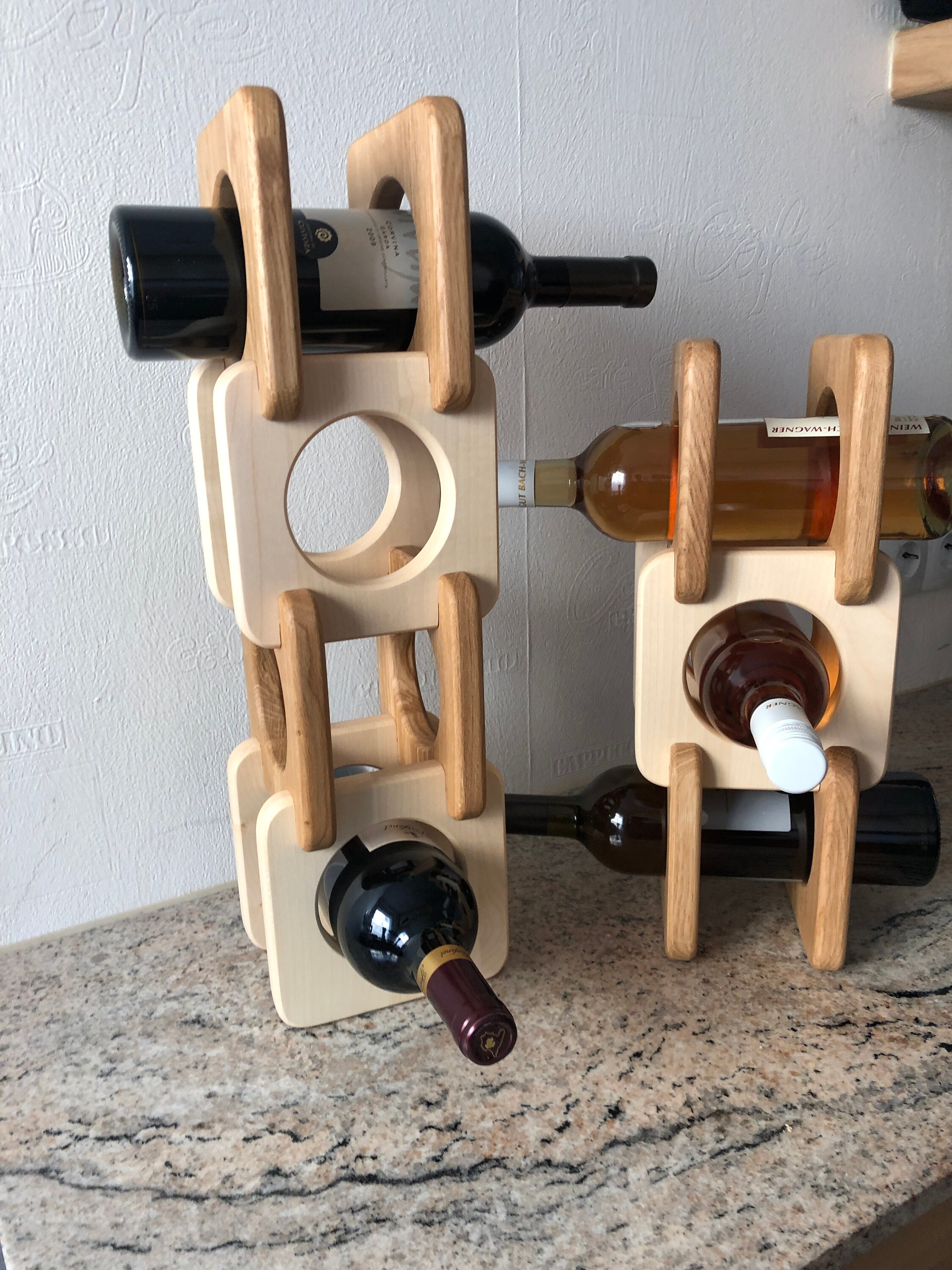 Stable, Elegant Wine Rack/wine Stand Made of Wood for 2/3/4/5 Wine ...