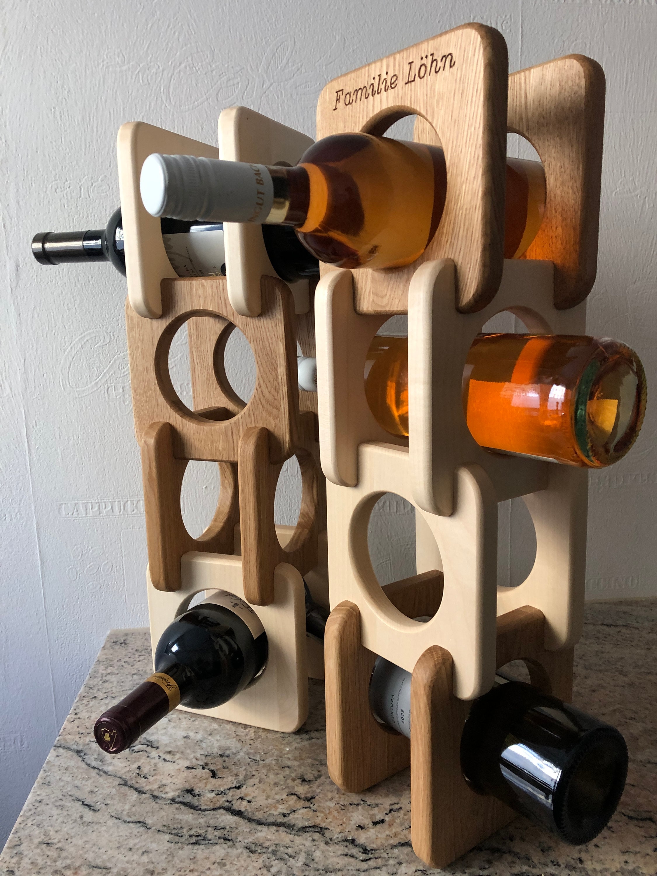 Stable, Elegant Wine Rack/wine Stand Made of Wood for 2/3/4/5 Wine ...