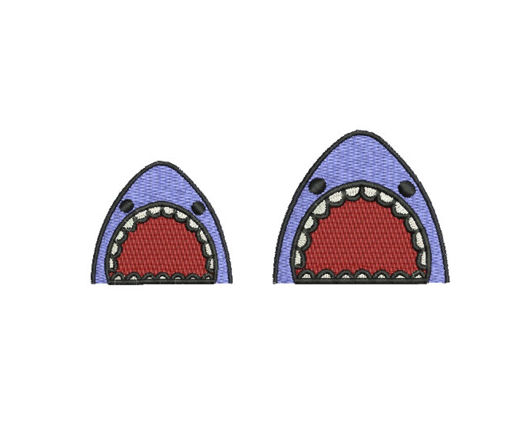 Embroidery File Shark Jaws Embroidery Design Shark Cute Kawaii Kawaii ...
