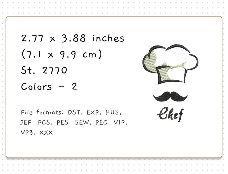 Embroidery File Chef Cook for Kitchen for Apron Embroidery Design - Etsy