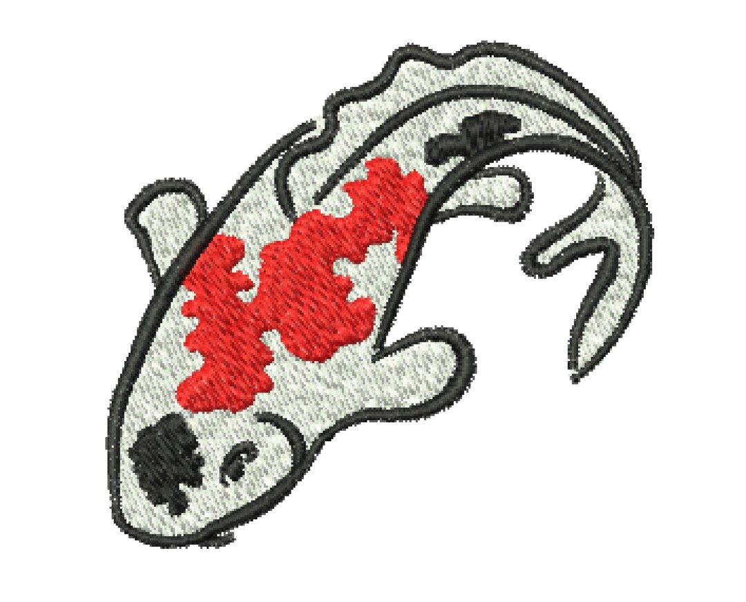 Embroidery File Japanese Koi Fish Side View Embroidery Design Cute ...