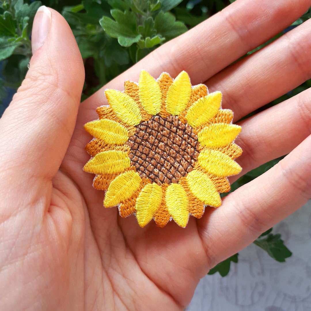 Iron-on Patch Sunflower Iron-on Patch Sunflower Applique 9 Cm - Etsy