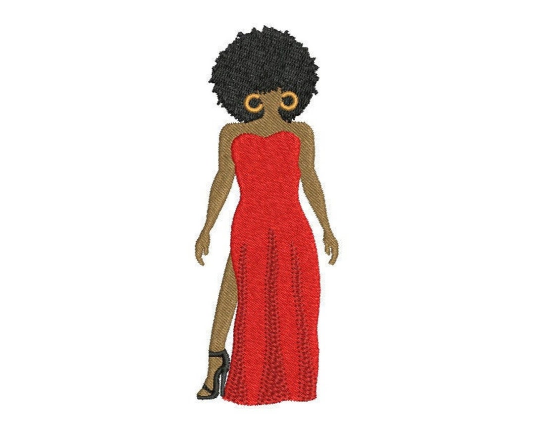 Embroidery File Black Woman Black Girl Afro Girl Embroidery Design ...