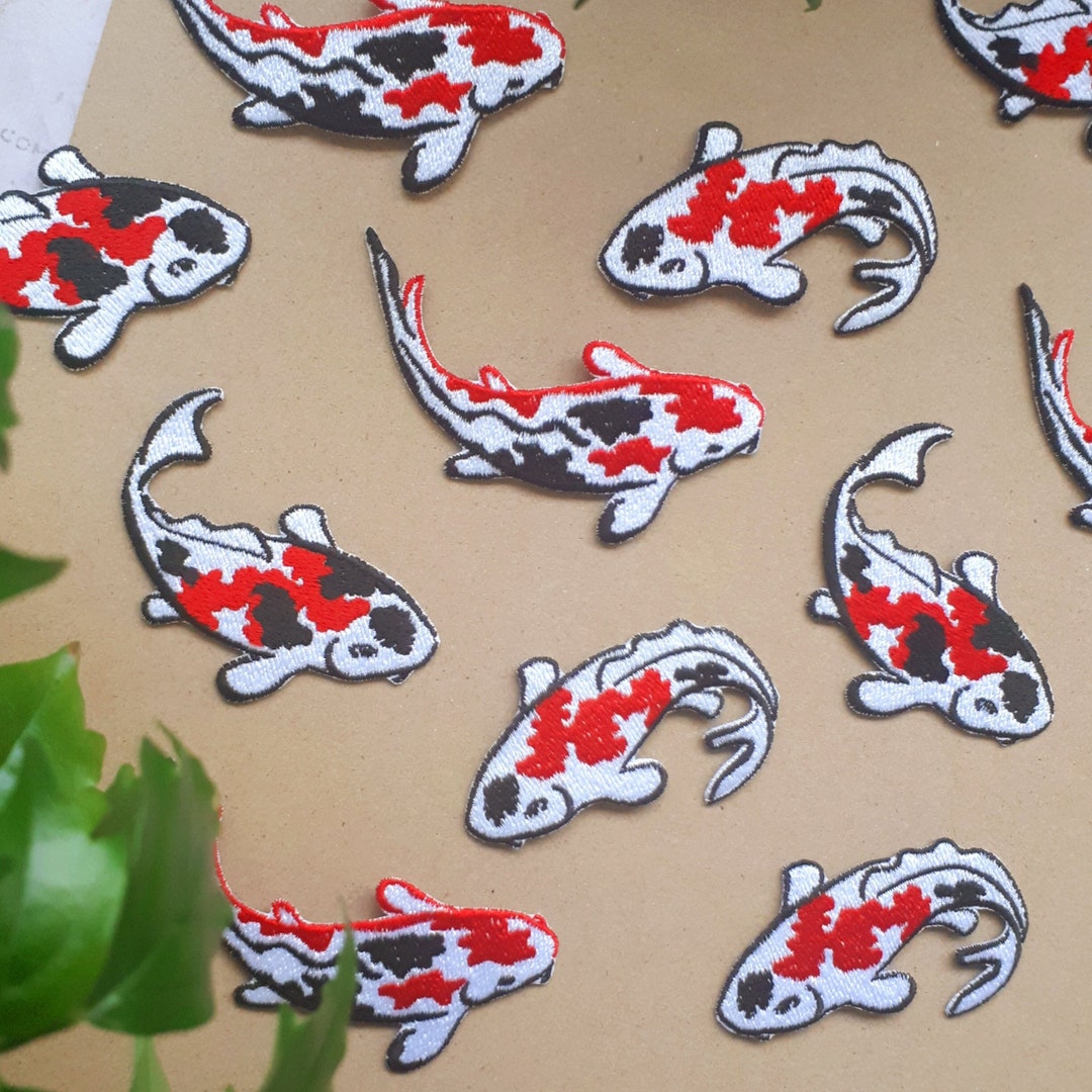Iron-on Patches Japanese Koi Fish Iron-on Patch Application Japan Asia ...