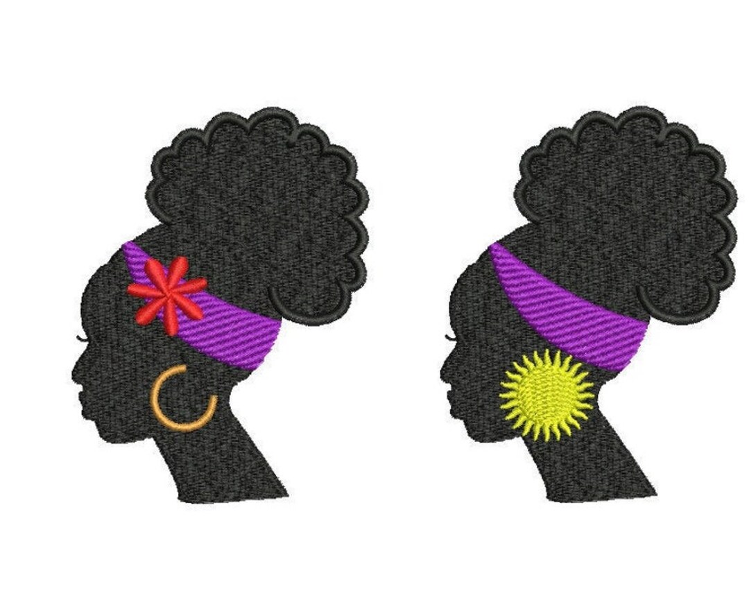 Embroidery File Black Woman Black Girl Afro Girl Embroidery Design - Etsy