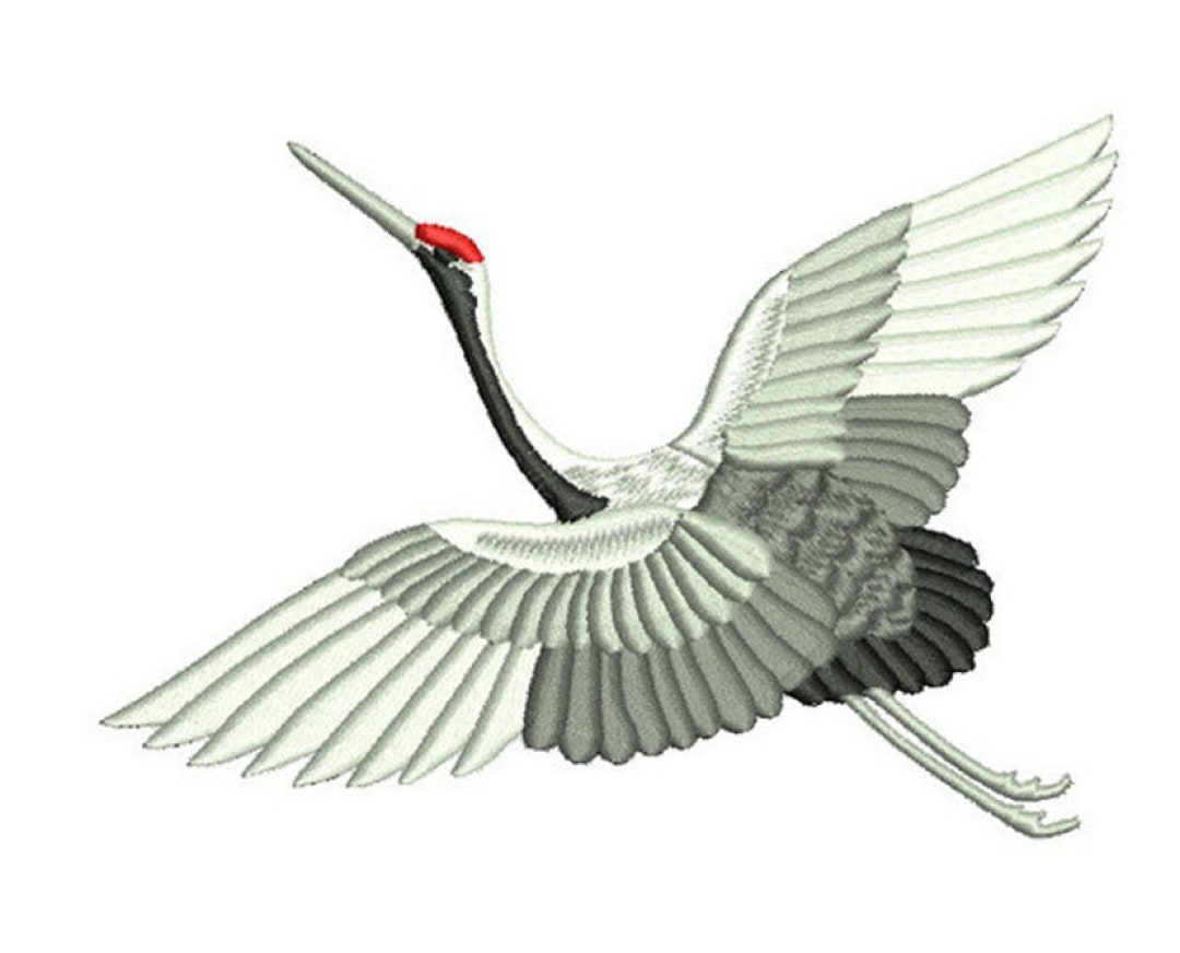 Embroidery File Japanese Crane Embroidery Design Asia Japan Bird - Etsy