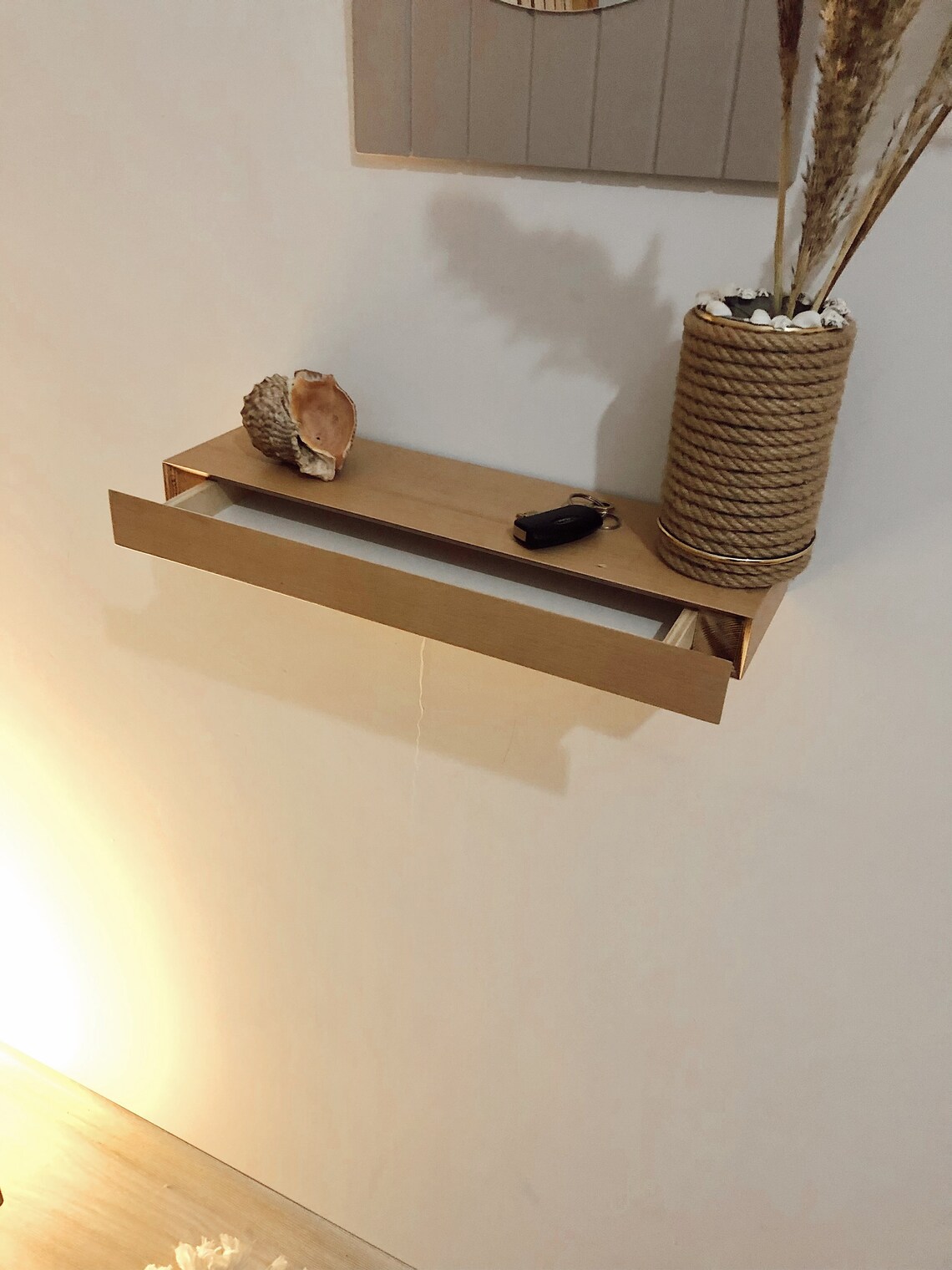 Wooden Floating Hidden Drawer Shelf Wall Floating Shelf - Etsy