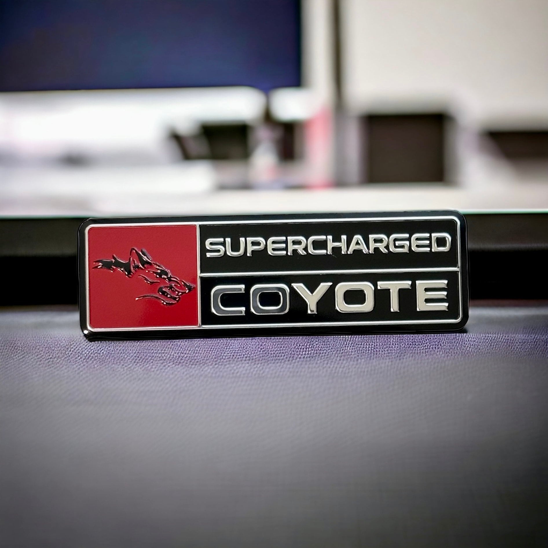 2015-2022 Ford Mustang GT Supercharged Coyote Logo Red Nameplate Emblem ...