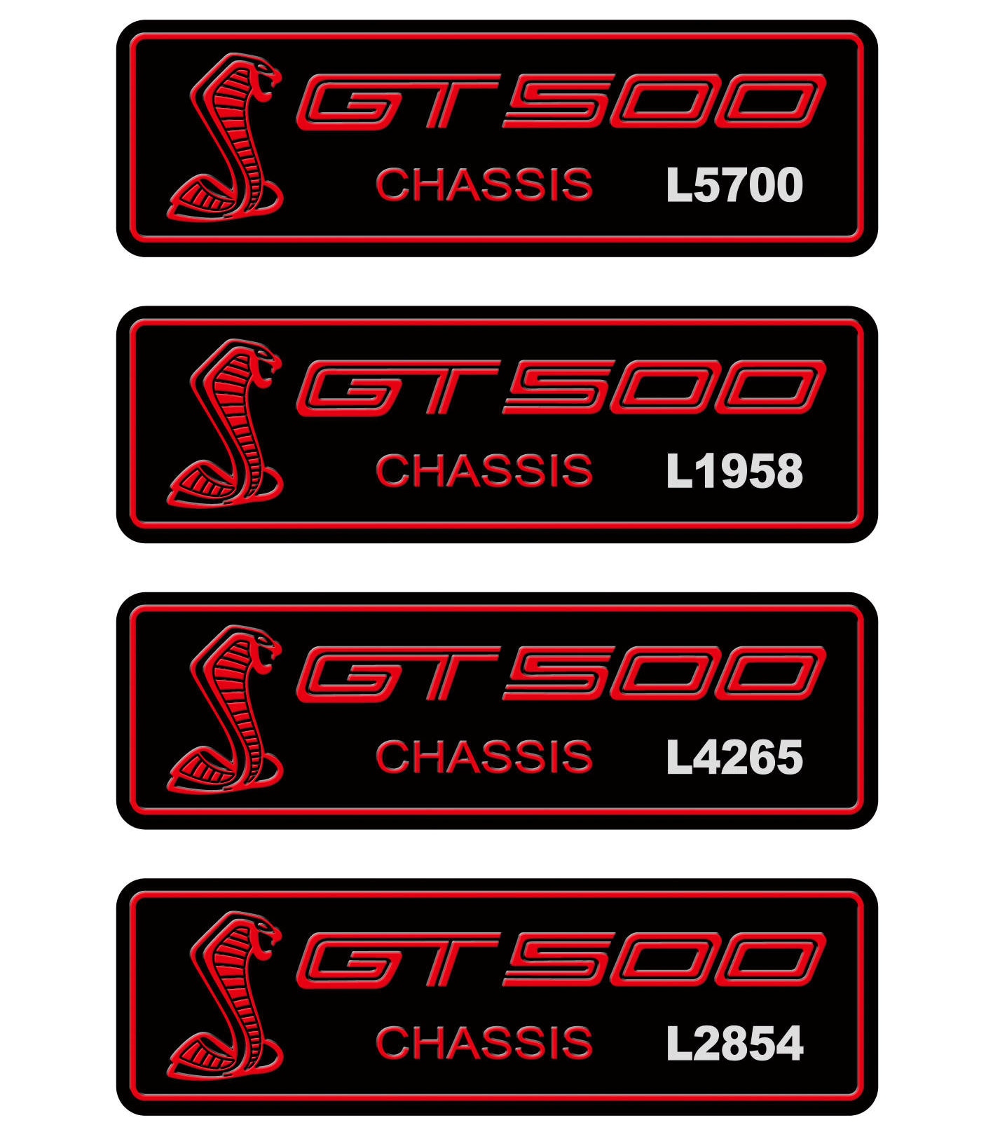 2011-2022 Ford Shelby Cobra GT500 Emblem for Dashboard Chassis Code ...