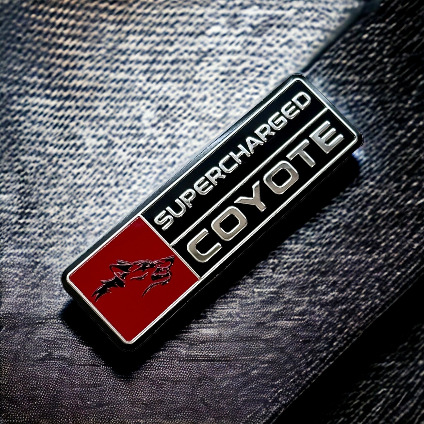2015-2022 Ford Mustang GT Supercharged Coyote Logo Red Nameplate Emblem ...