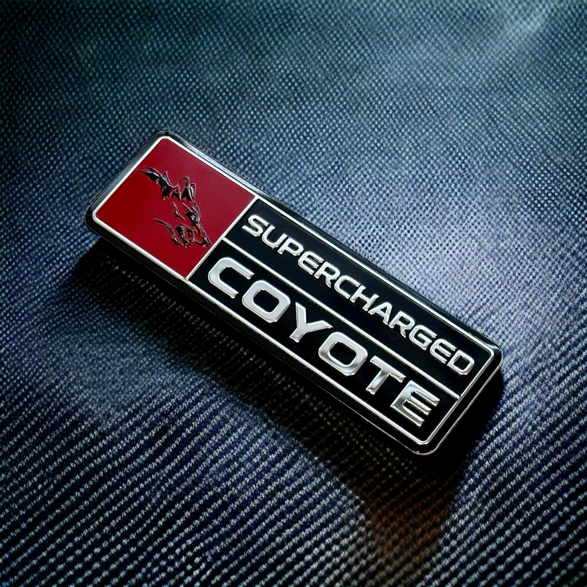 2015-2022 Ford Mustang GT Supercharged Coyote Logo Red Nameplate Emblem ...