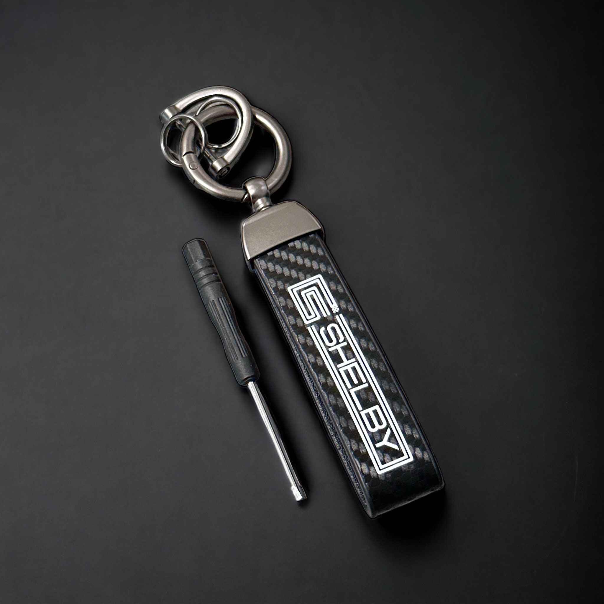 2011-2022 Ford Shelby Cobra Key Chain V2 Carbon Fiber Leather / New ...