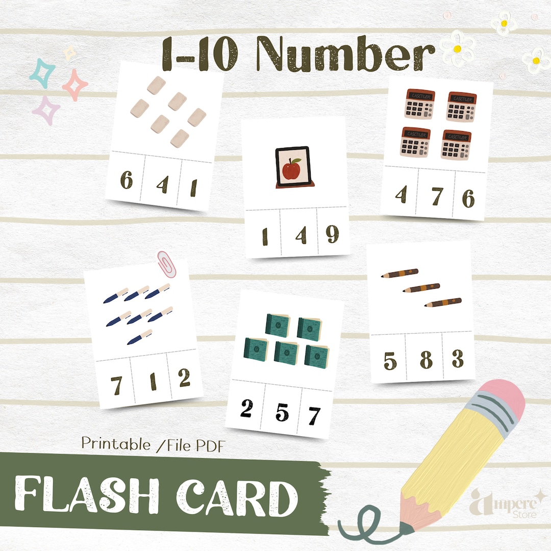 Tarjetas didácticas de números del 1 al 10, tarjetas didácticas de ...