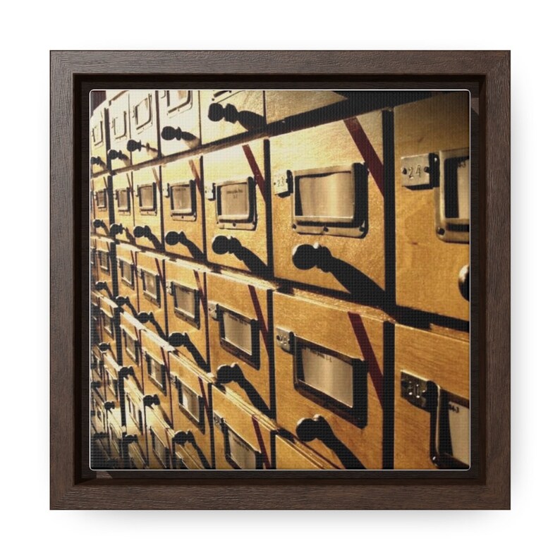 Card Catalog Library Gallery Canvas Wraps Square Frame - Etsy