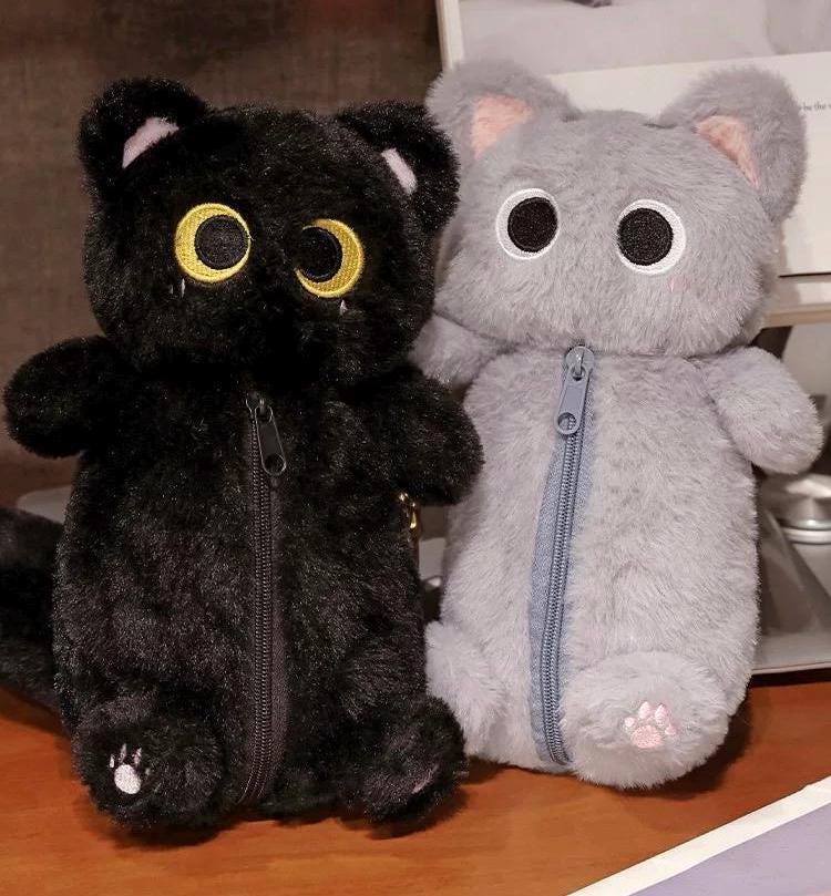 Cat Pencil Bag Cartoon Cat Pencil Bag Kawaii Cat Pencil Pouch Plush Toy ...