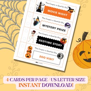 Halloween Coupons for Kids | 72 Printable Kids Reward Coupons With ...