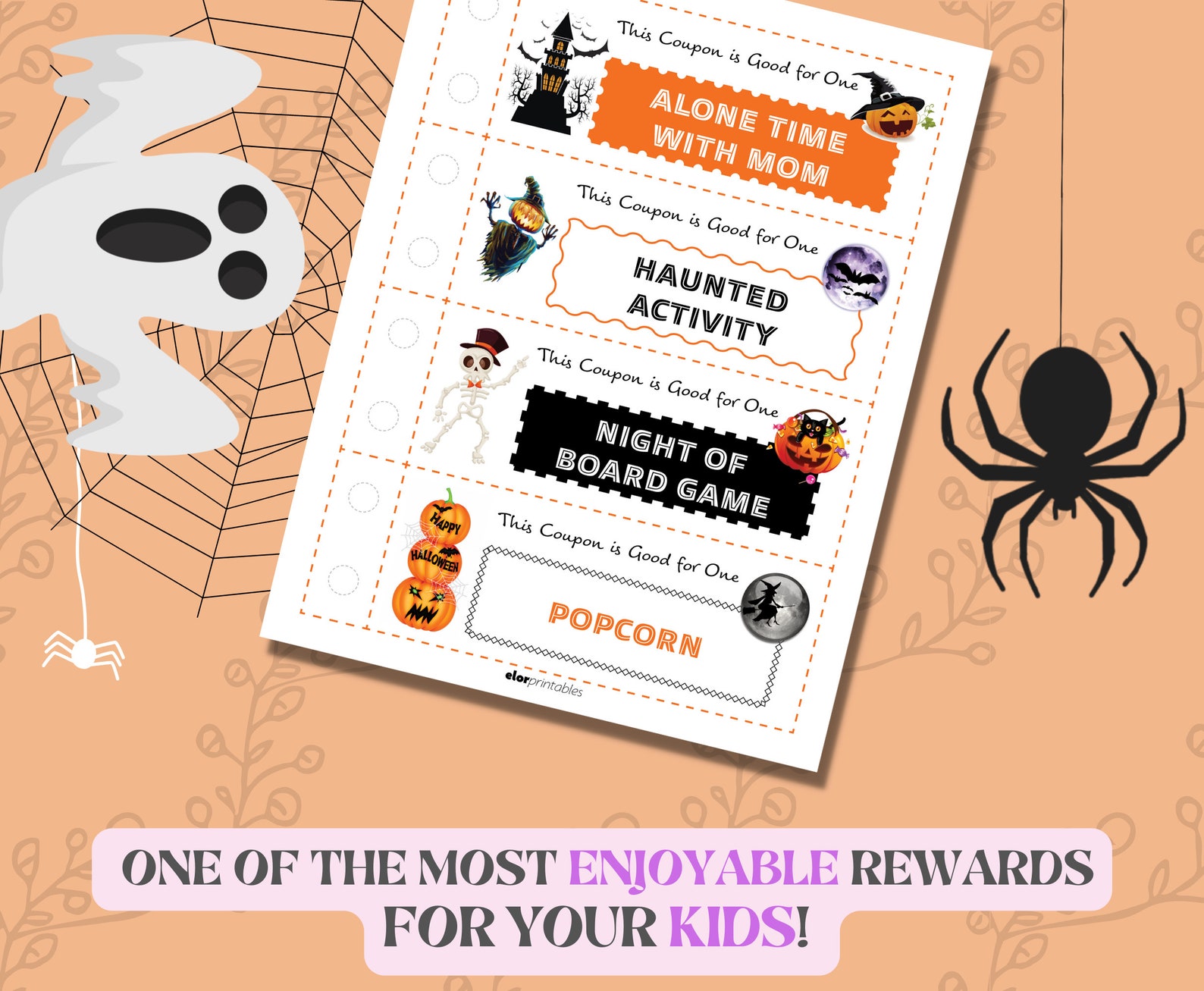 Halloween Coupons for Kids | 72 Printable Kids Reward Coupons With ...