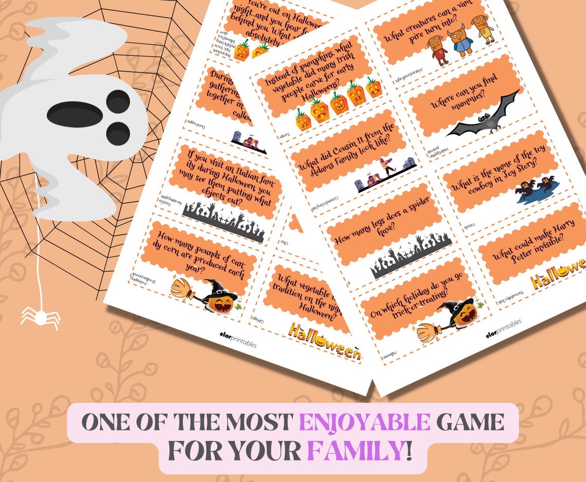 Halloween Trivia Game Printable Halloween Game Game for Family ...