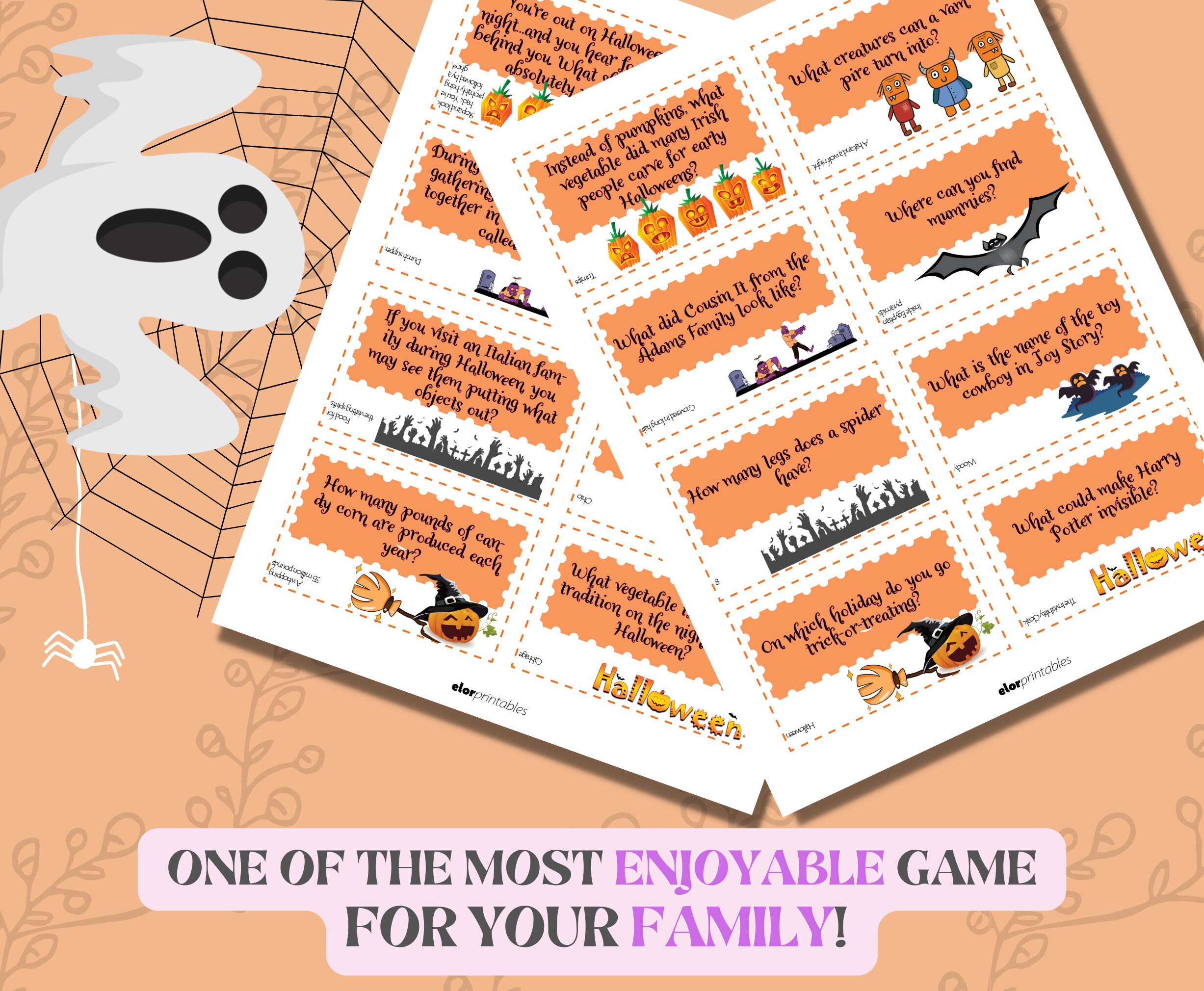 Halloween Trivia Game Printable Halloween Game Game for Family ...