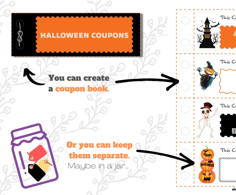 Halloween Coupons for Kids | 72 Printable Kids Reward Coupons With ...