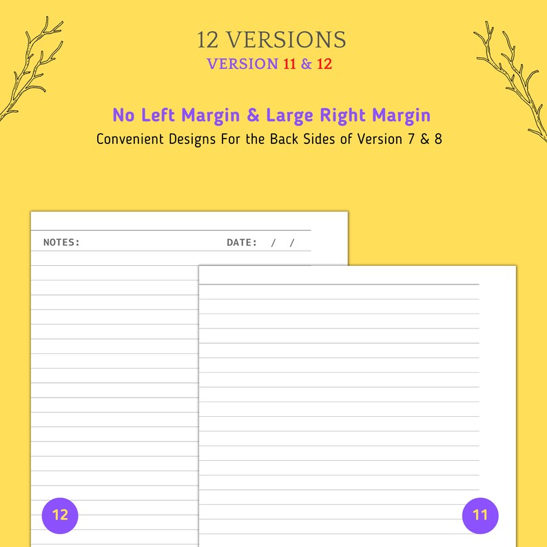 Printable Lined Papers Lined Note Pages Wide Rule Paper College Rule ...