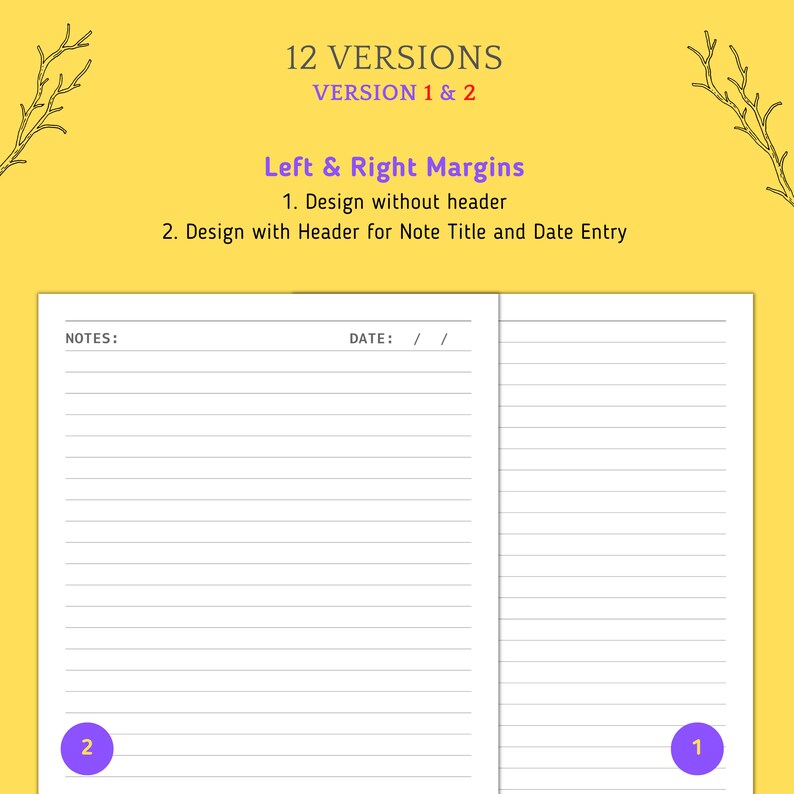 Printable Lined Papers Lined Note Pages Wide Rule Paper College Rule ...