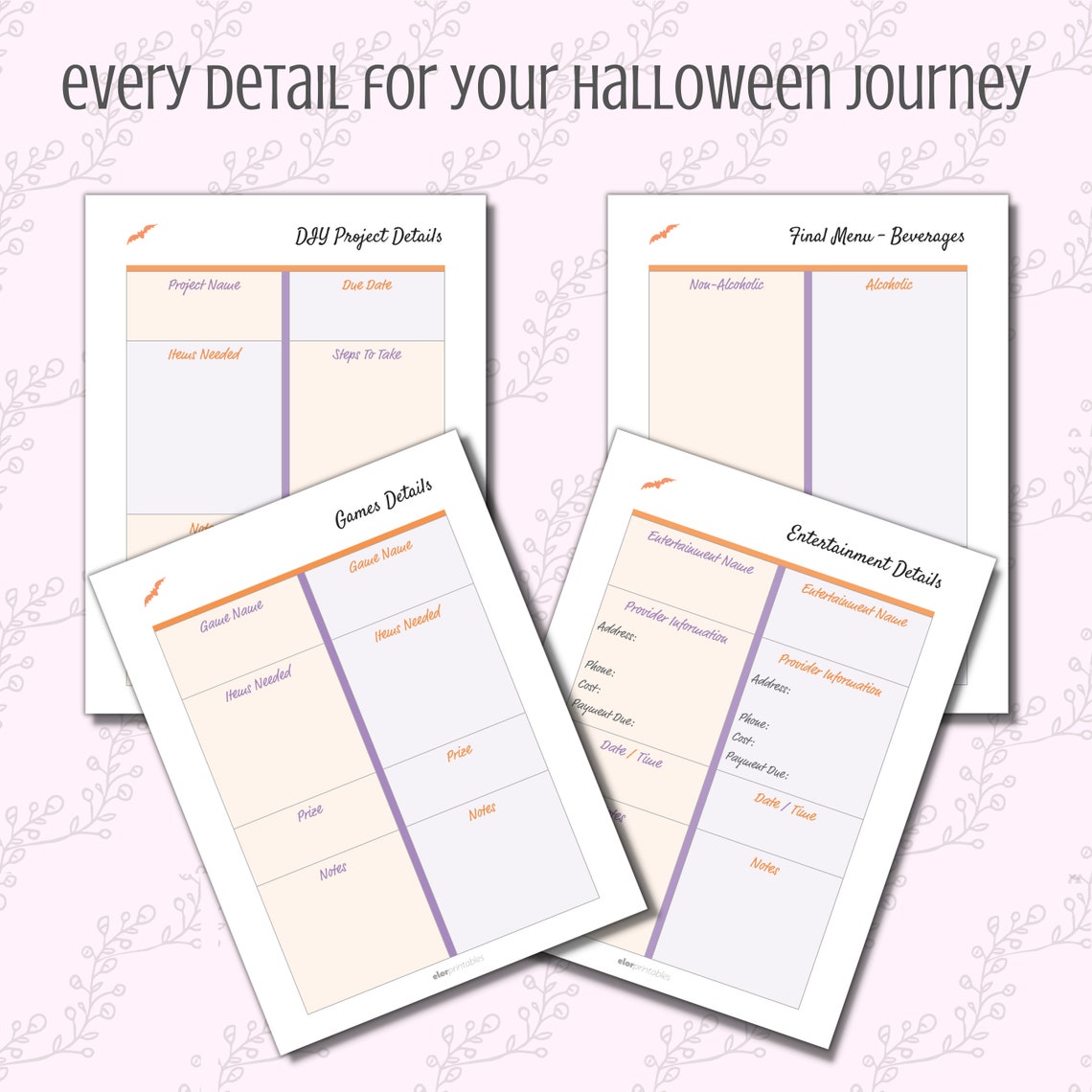 Halloween Planner Printable | Halloween Party Planner | Printable ...