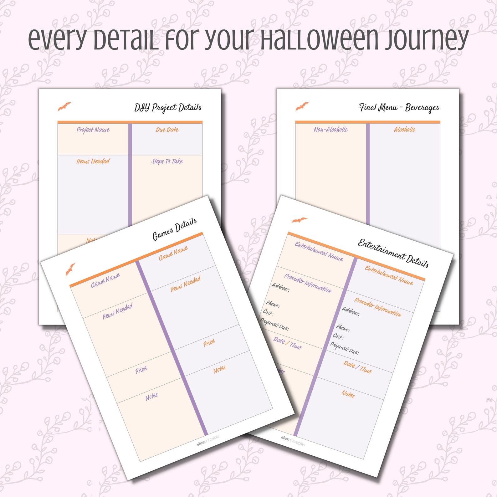Halloween Planner Printable | Halloween Party Planner | Printable ...