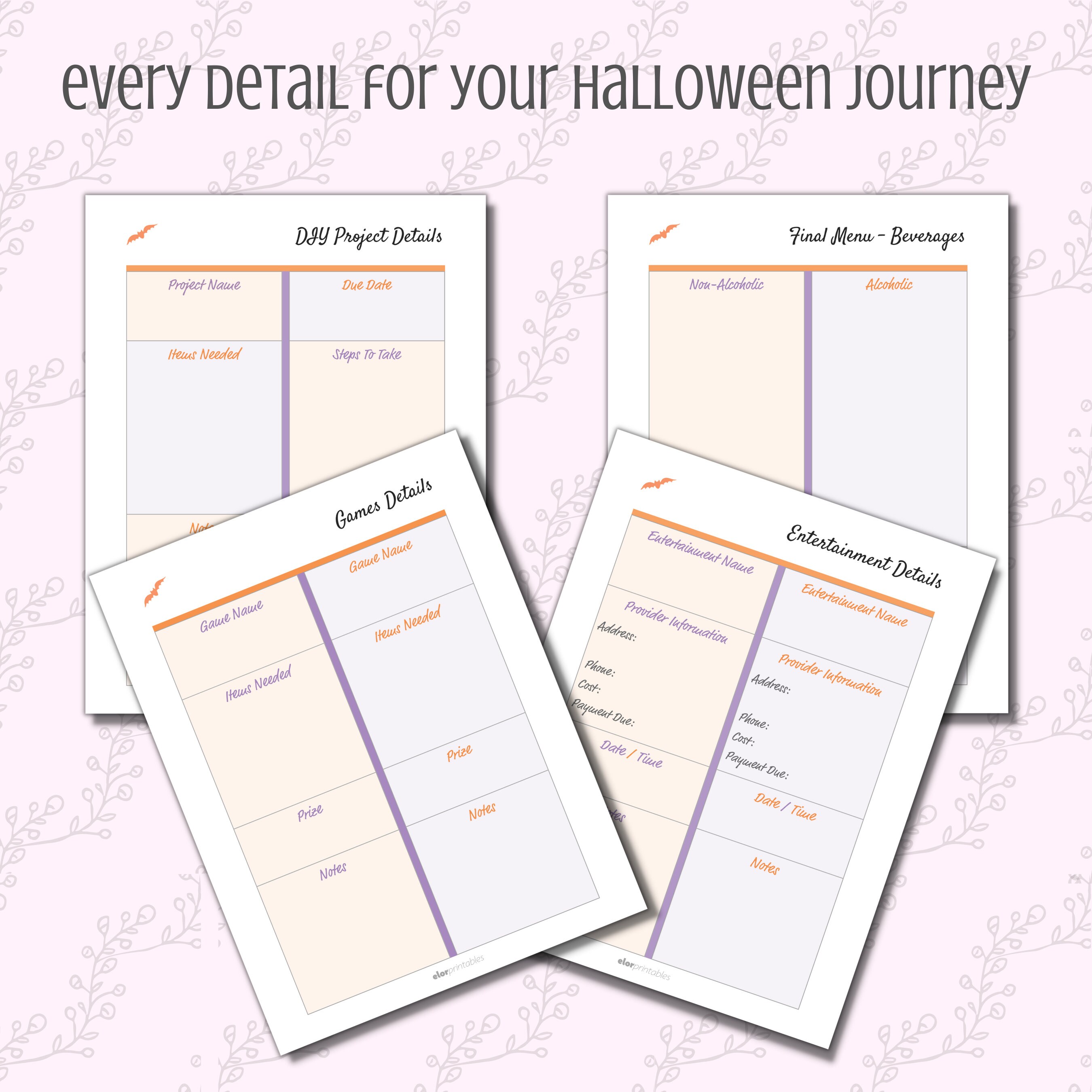 Halloween Planner Printable | Halloween Party Planner | Printable ...