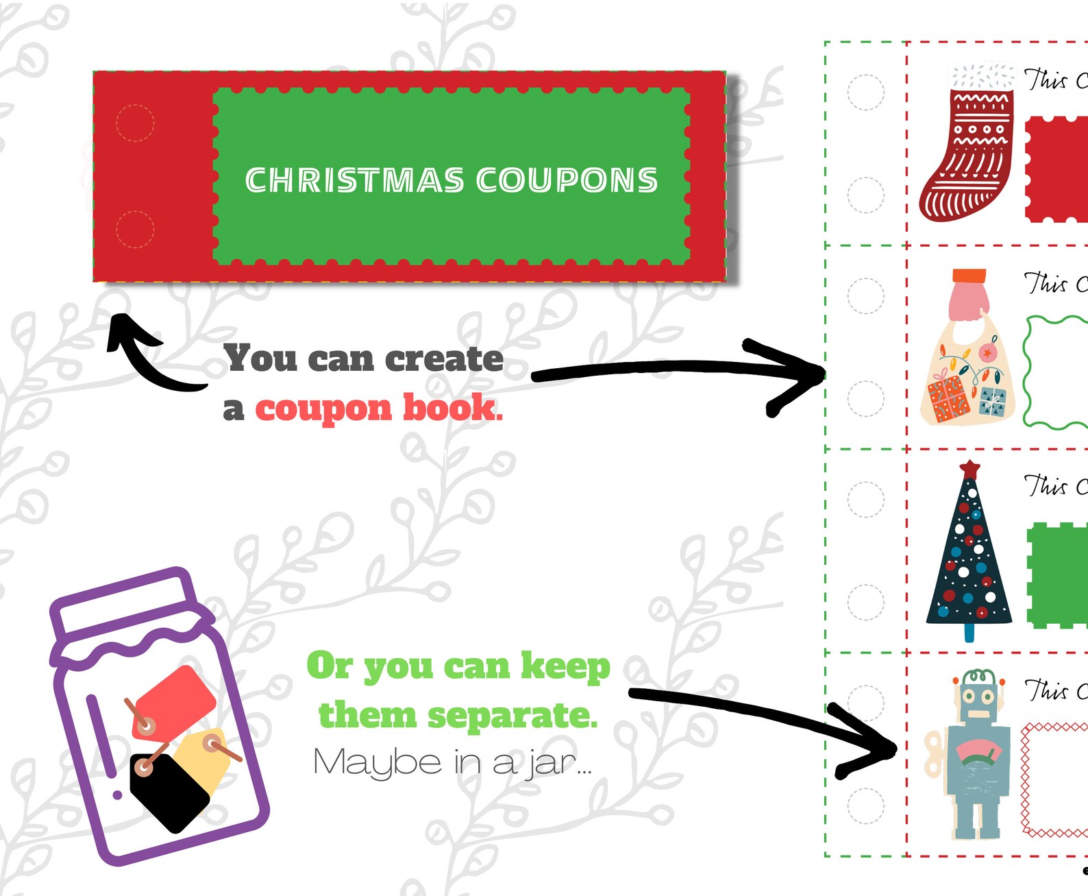 Christmas Coupons for Kids | 96 Printable Kids Reward Coupons With ...