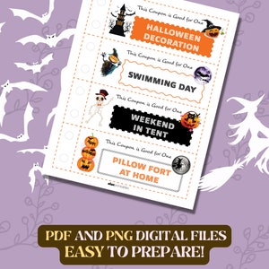 Halloween Coupons for Kids | 72 Printable Kids Reward Coupons With ...