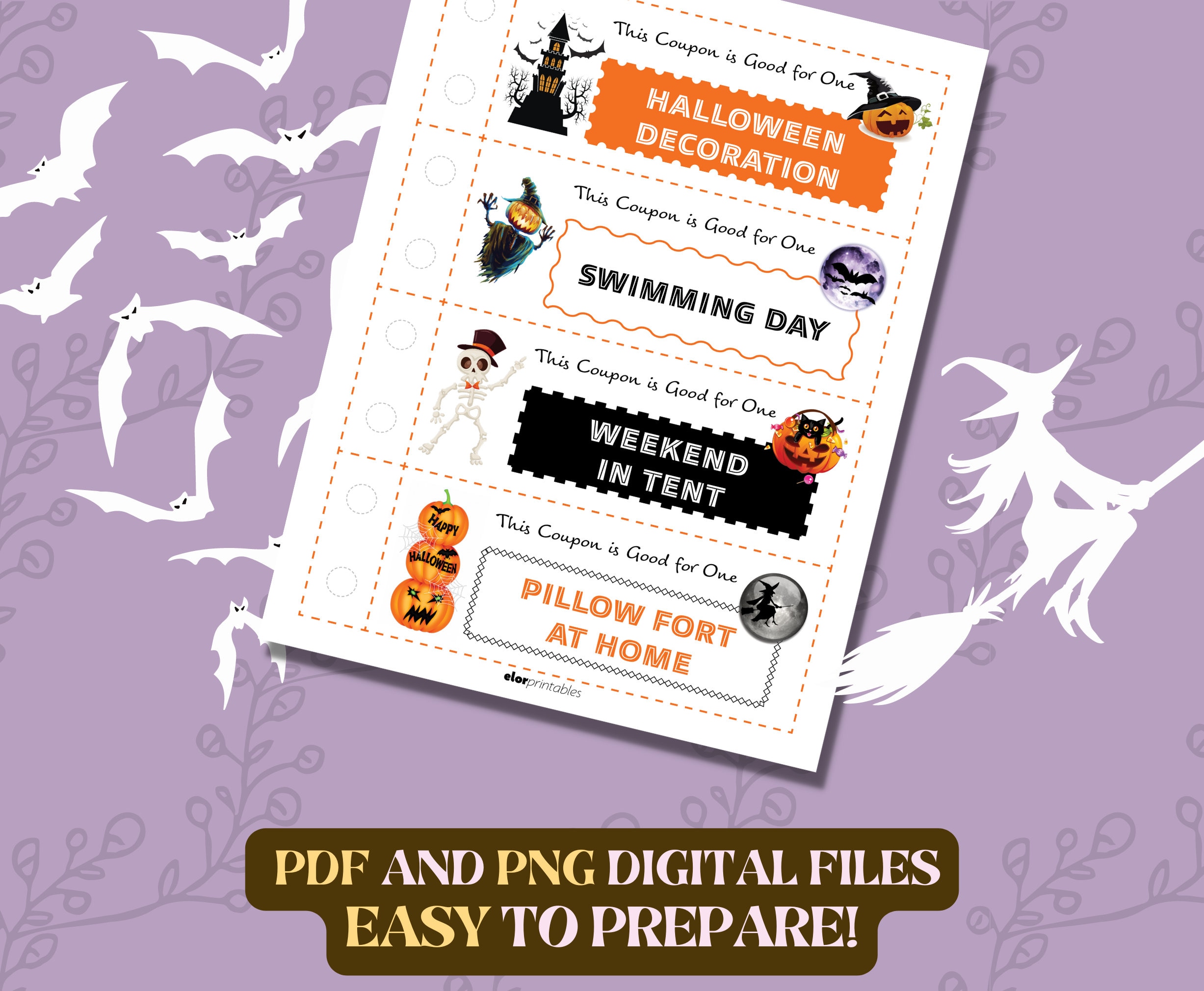 Halloween Coupons for Kids | 72 Printable Kids Reward Coupons With ...