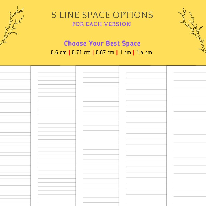 Printable Lined Papers Lined Note Pages Wide Rule Paper College Rule ...