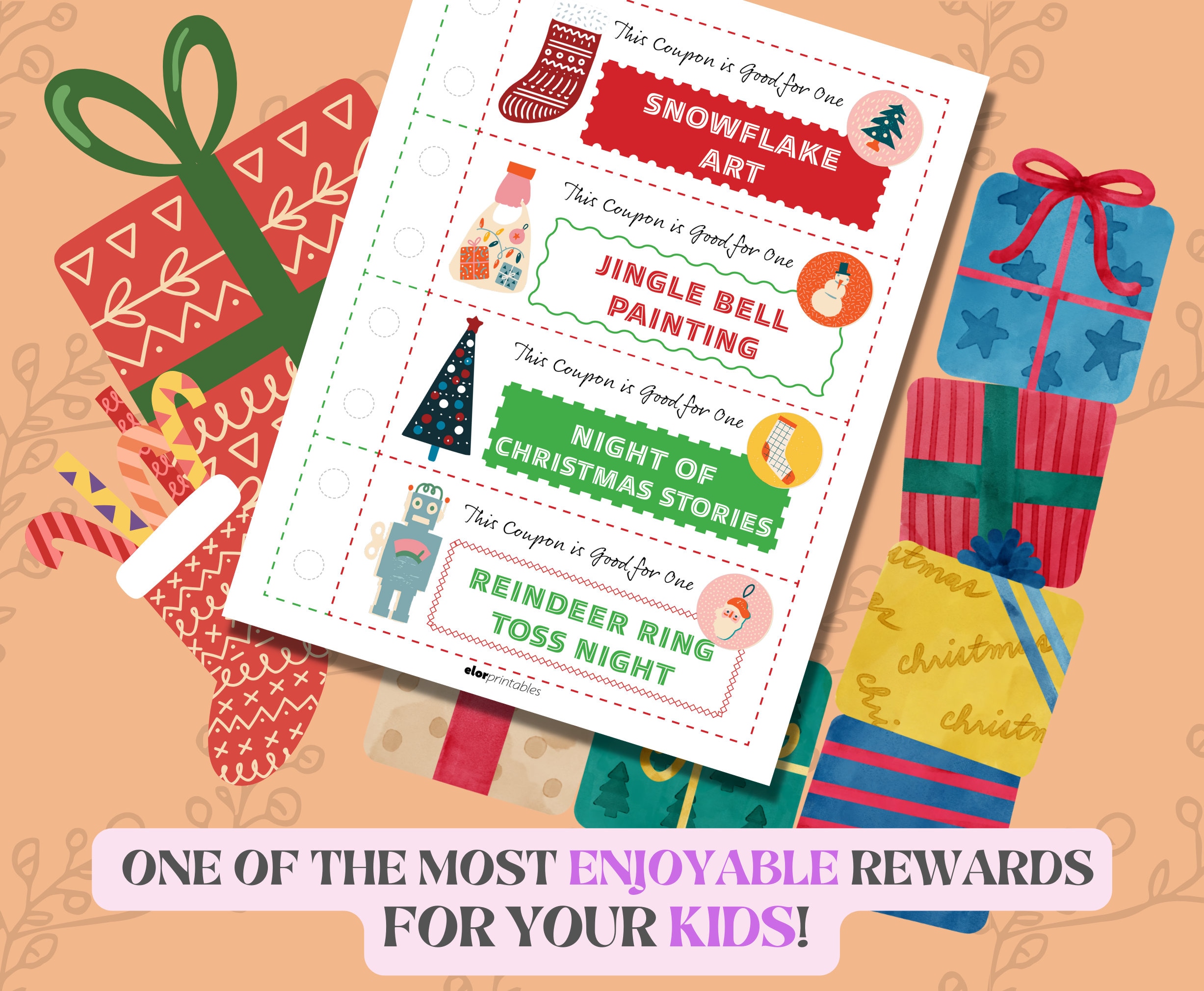 Christmas Coupons for Kids | 96 Printable Kids Reward Coupons With ...