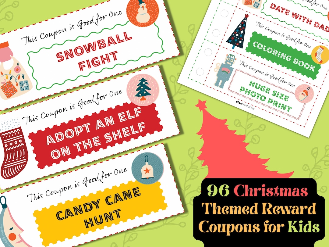 Christmas Coupons for Kids | 96 Printable Kids Reward Coupons With ...