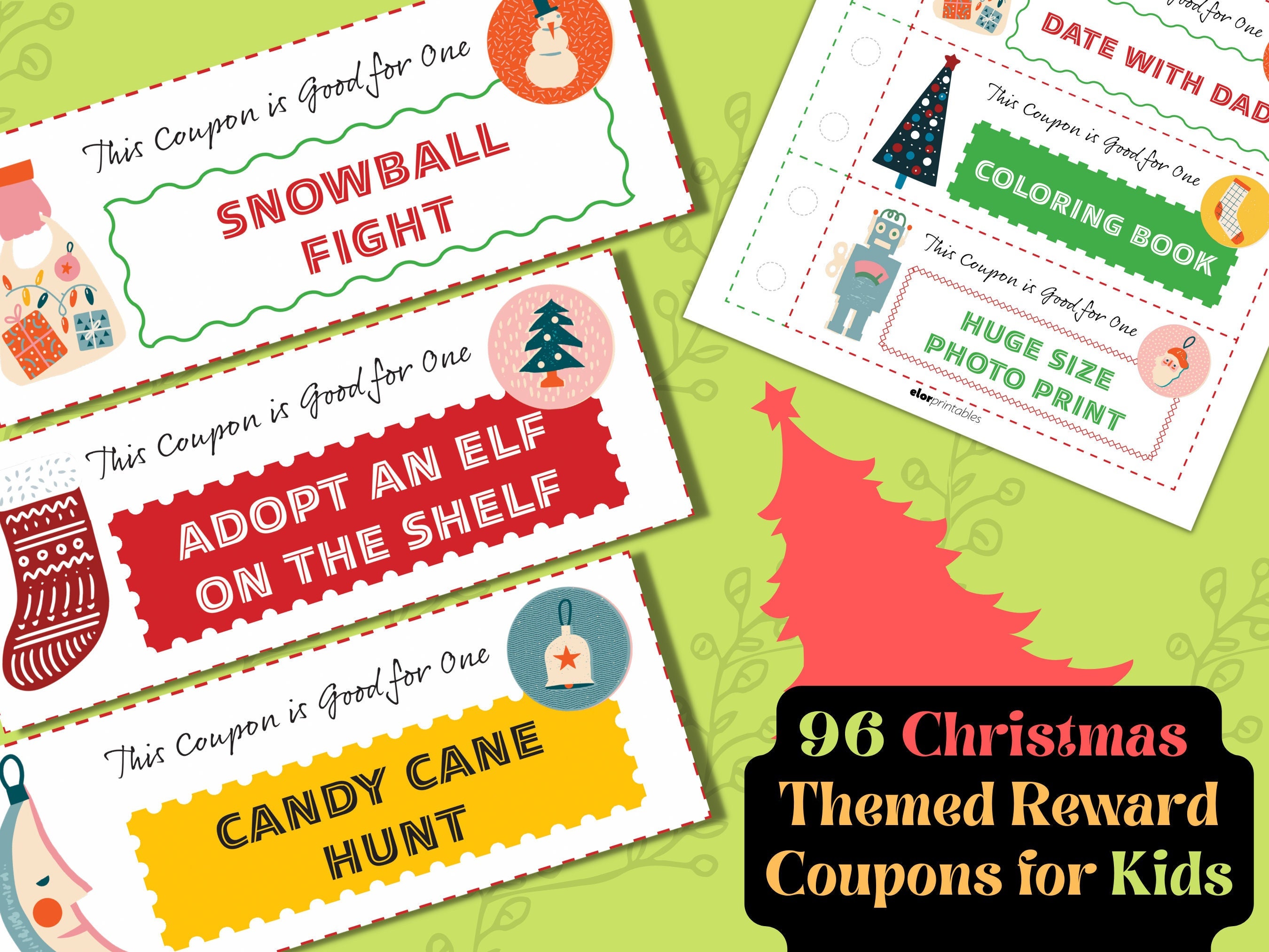 Christmas Coupons for Kids | 96 Printable Kids Reward Coupons With ...