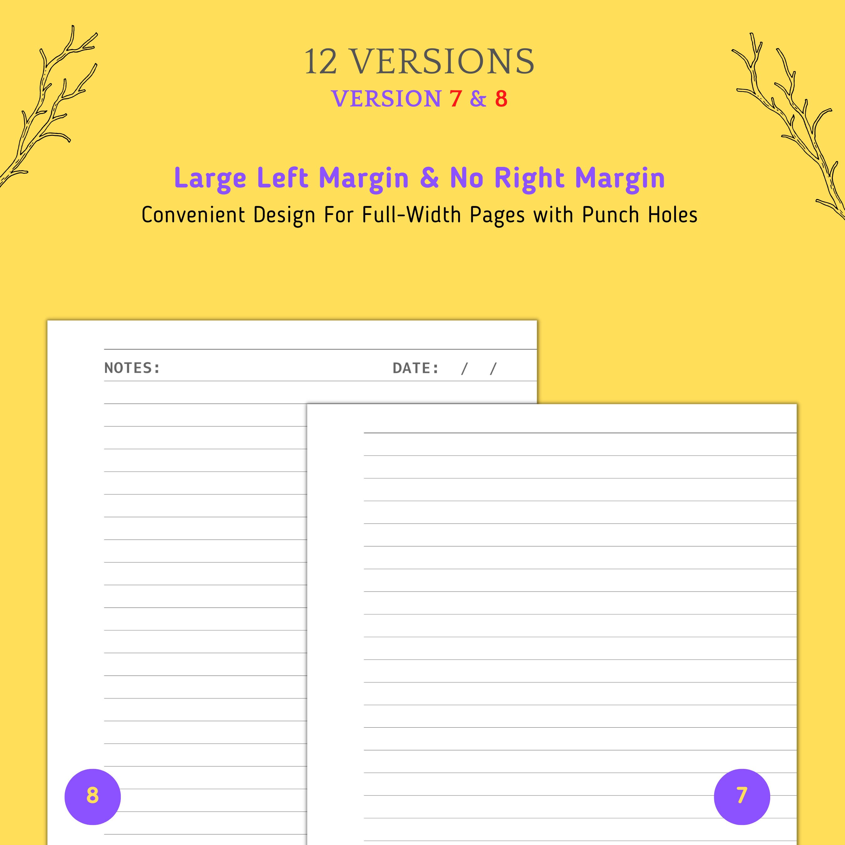 Printable Lined Papers Lined Note Pages Wide Rule Paper College Rule ...