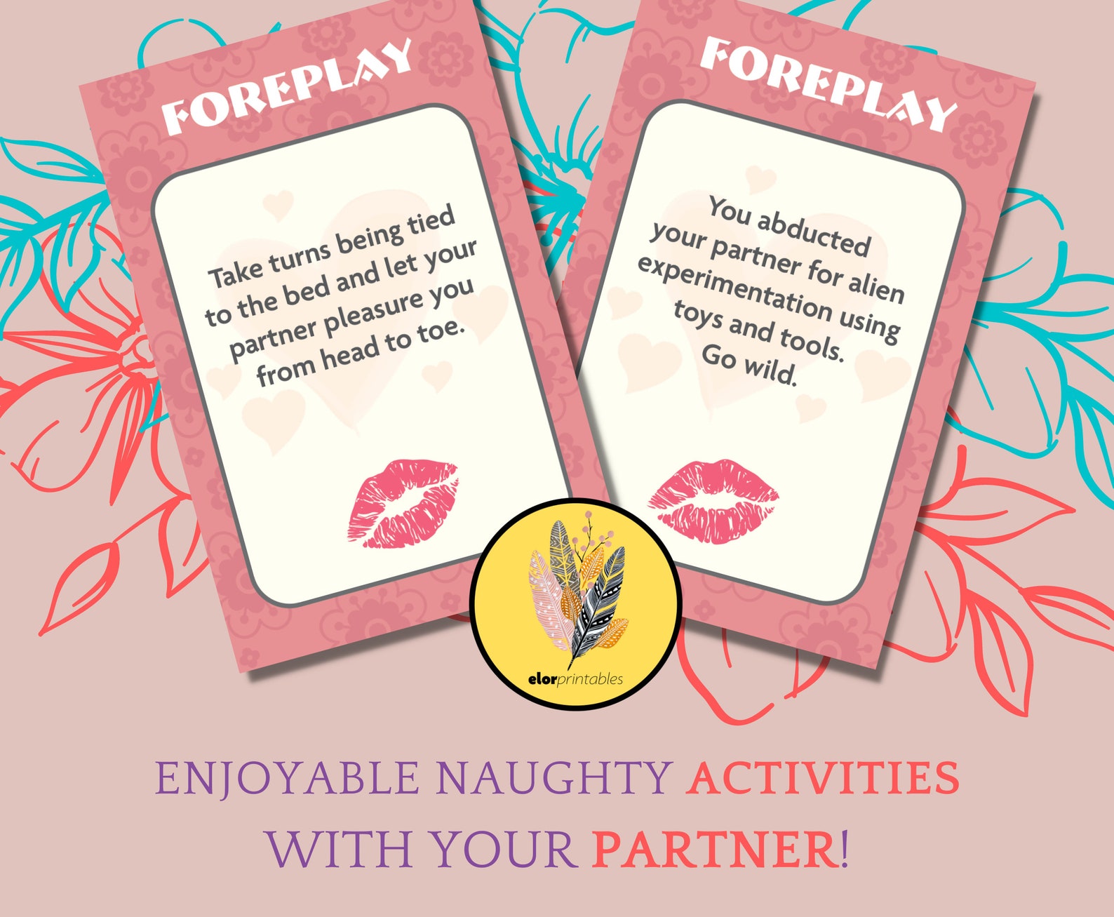 Kinky Foreplay Cards | Printable 64 Foreplay Game Cards | Adult Sex ...